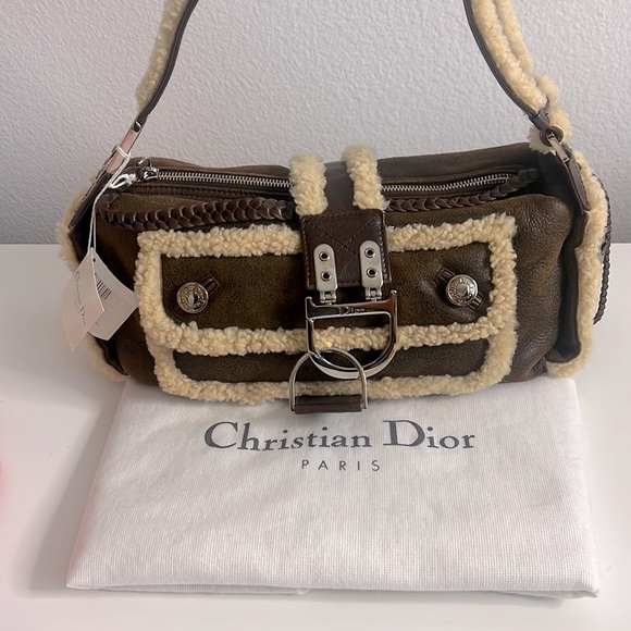 Dior | Bags | Authentic Christian Dior 5 Vintage Shearling Flight Bag Brand New Vintage | Poshmark